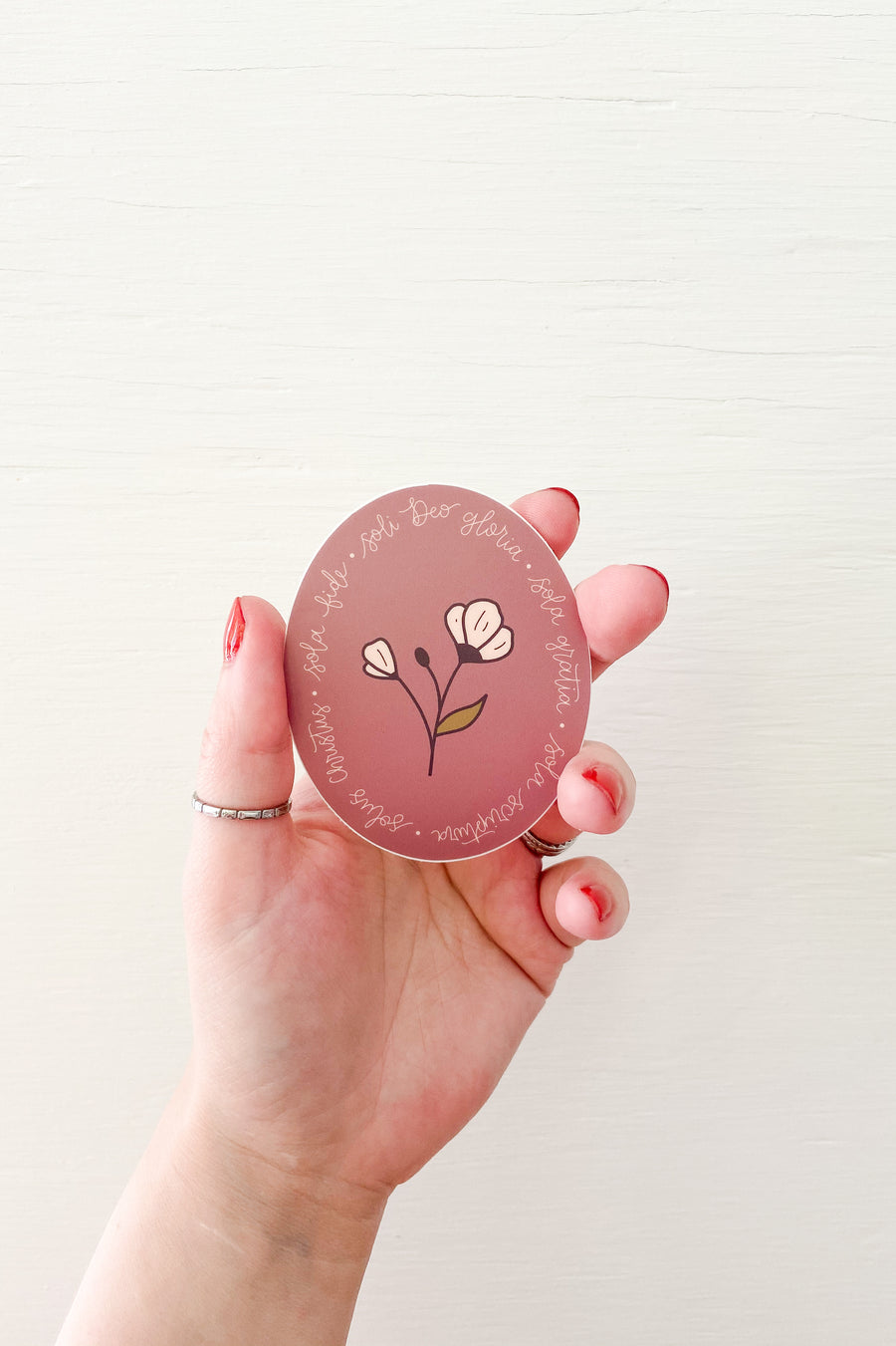 Floral 5 Solas Sticker – Sola Gratia Co.